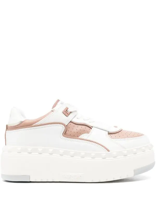 Valentino Garavani Freedots Xl Leather Sneakers - Neutrals