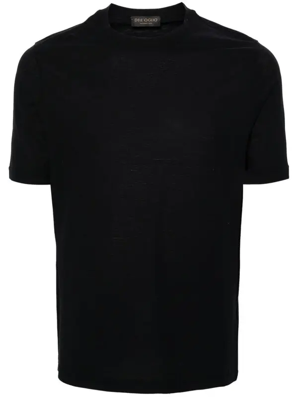 DELL'OGLIO Crew-neck Cotton T-shirt - Blue