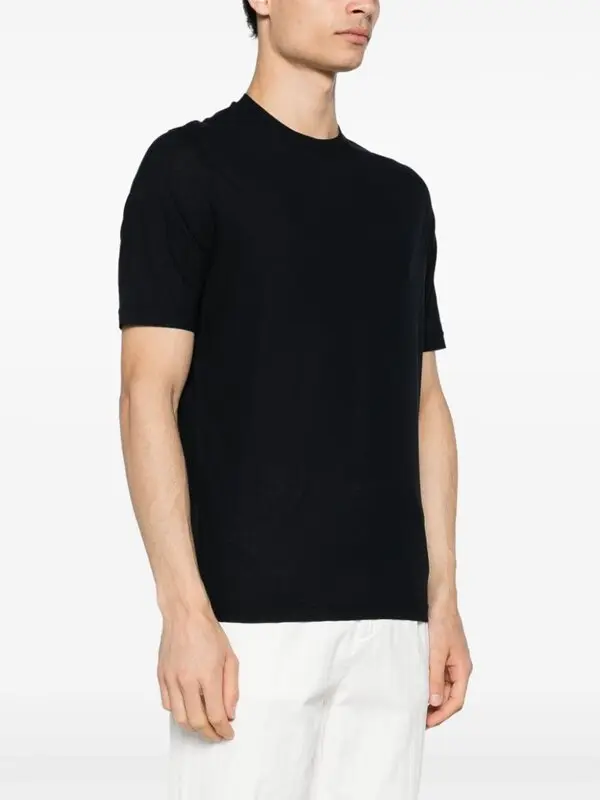 DELL'OGLIO Crew-neck Cotton T-shirt - Blue