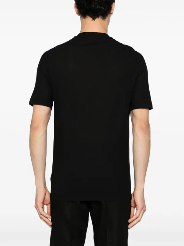 DELL'OGLIO Crew-neck Cotton T-shirt - Black