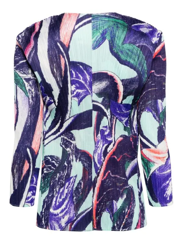 Issey Miyake Graphic-print Pleated Jacket - Purple