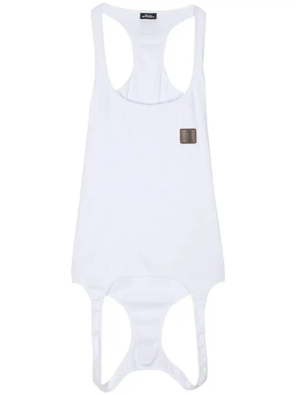 OLLY SHINDER Logo-patch Double-end Cotton Tank Top