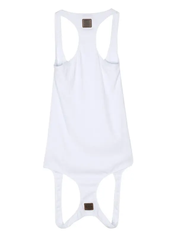 OLLY SHINDER Logo-patch Double-end Cotton Tank Top