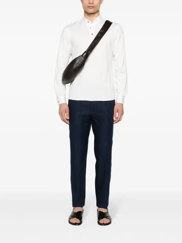 DELL'OGLIO Long-sleeve Cotton Henley Shirt