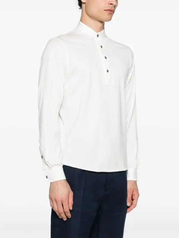 DELL'OGLIO Long-sleeve Cotton Henley Shirt