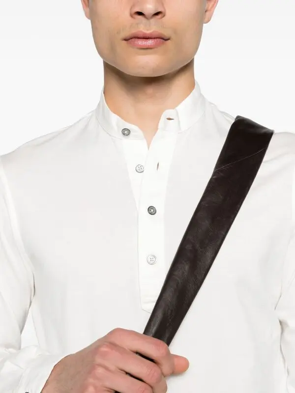 DELL'OGLIO Long-sleeve Cotton Henley Shirt