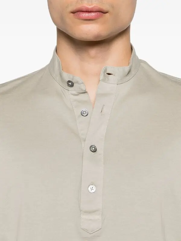 DELL'OGLIO Long-sleeve Cotton Henley Shirt