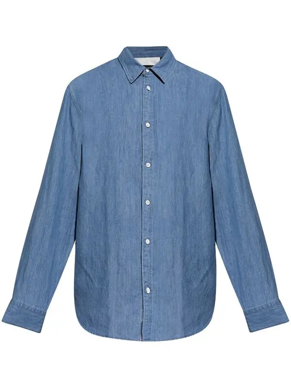Rag & Bone Long-sleeved Cotton Shirt - Blue