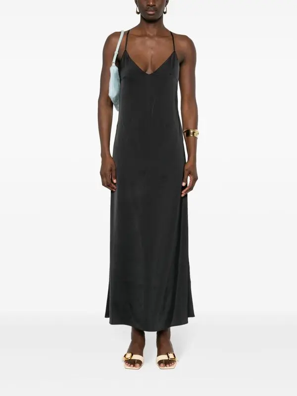 IVY OAK Textured V-neck Maxi Dress