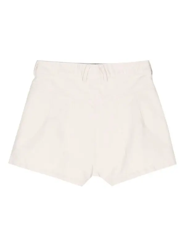 PATOU Logo-engraved Medallion Cotton Shorts - Neutrals