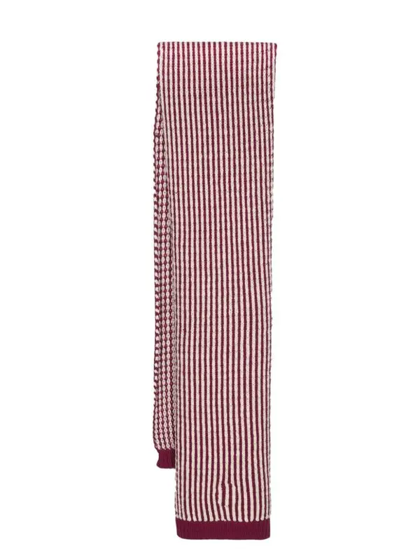Missoni Striped Knitted Wool Scarf - White
