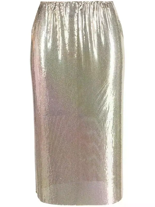 Sportmax Sequin Embellished Midi Skirt - Silver