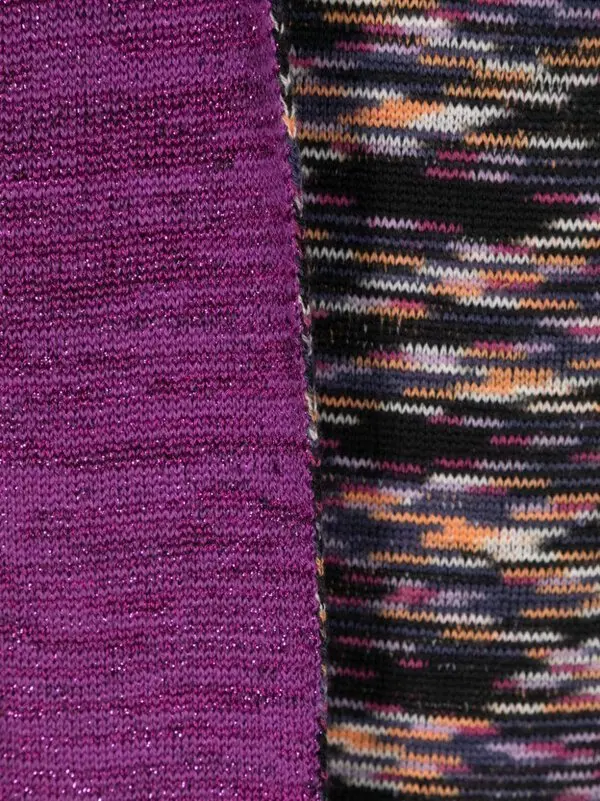 Missoni Patterned-intarsia Reversible Scarf - Purple