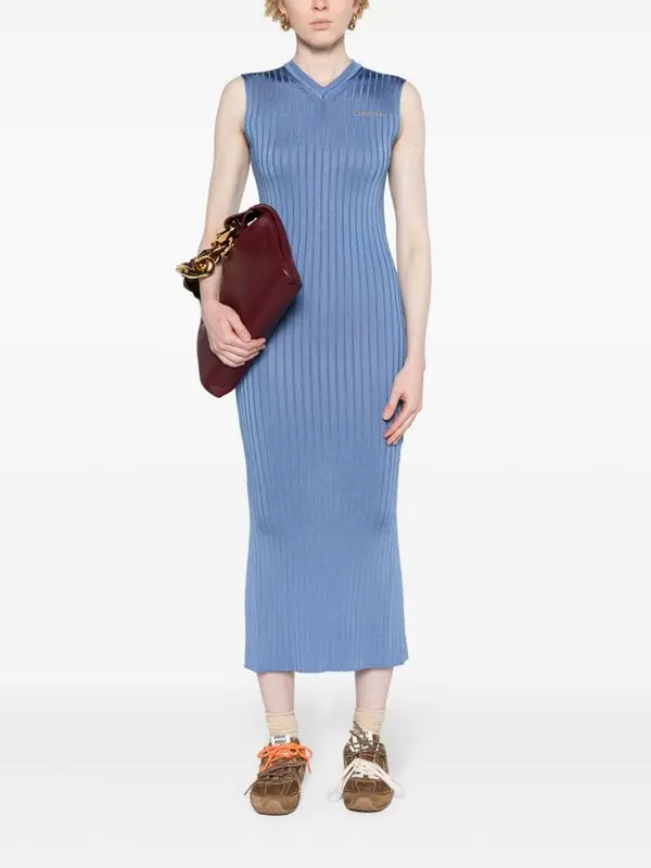 Marni Logo-jacquard Ribbed-knit Maxi Dress