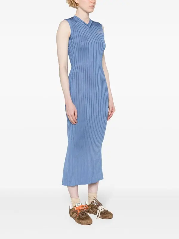 Marni Logo-jacquard Ribbed-knit Maxi Dress