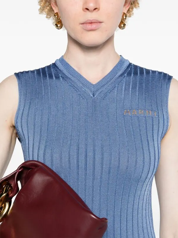 Marni Logo-jacquard Ribbed-knit Maxi Dress