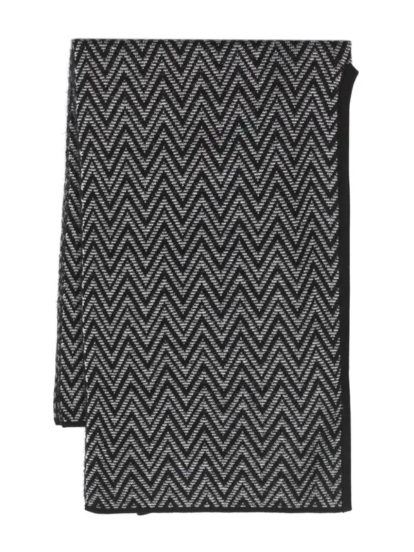 Missoni Zig-zag Intarsia-knit Scarf - Black