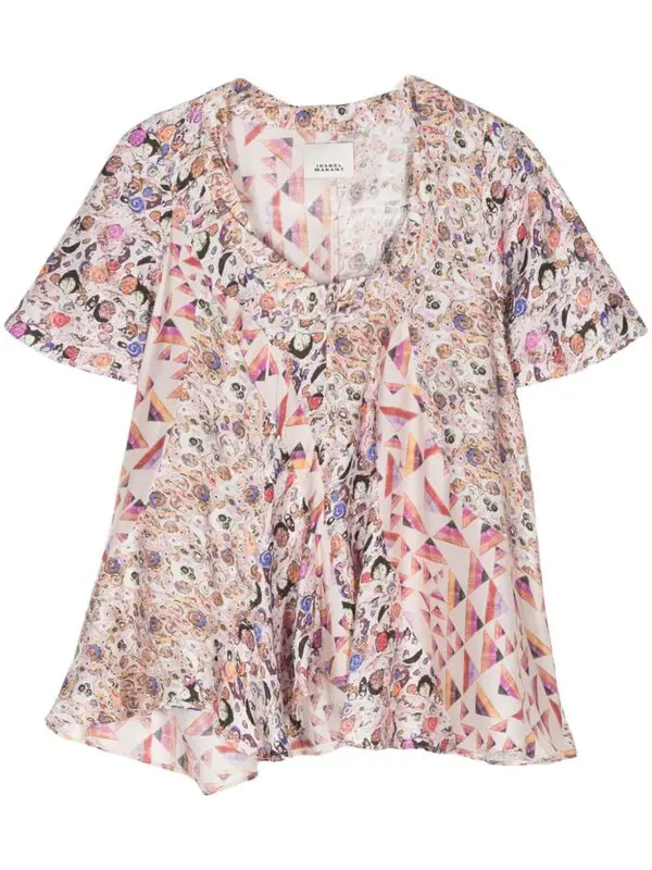 Isabel Marant Étoile Lamalia Graphic-print Flared Top