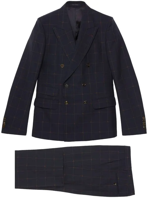 Gucci Gg Overcheck Wool Suit