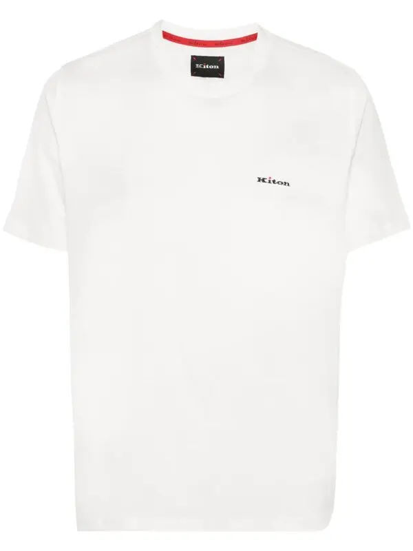 Kiton Embroidered-logo Cotton T-shirt - White