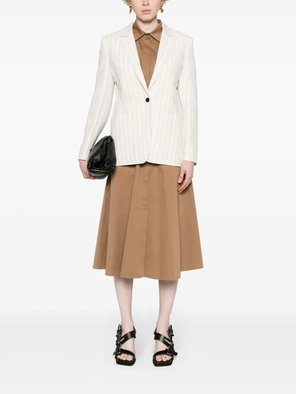 Max Mara Single-breasted Pinstriped Blazer - Neutrals