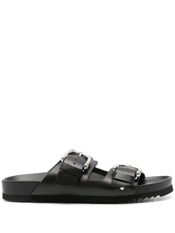 P.a.r.o.s.h Buckled Leather Sandals - Black