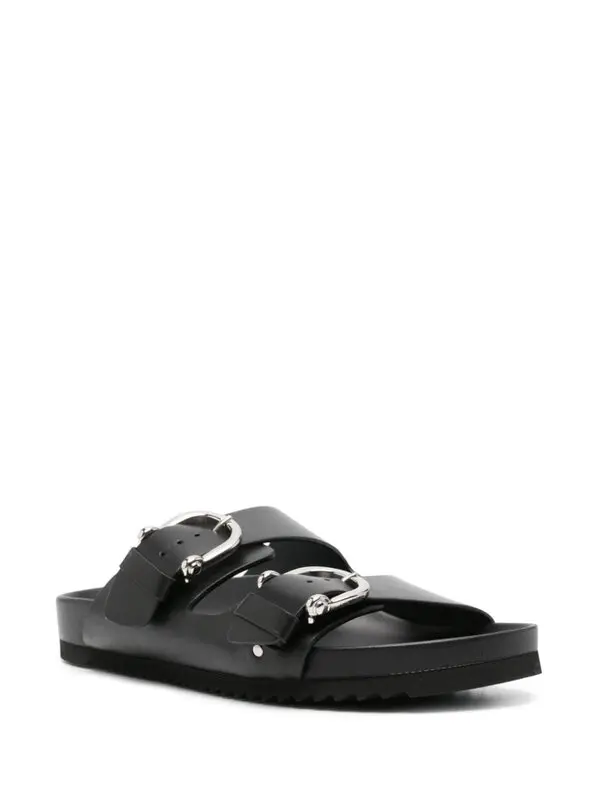 P.a.r.o.s.h Buckled Leather Sandals - Black