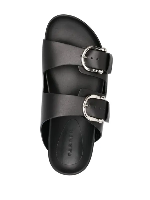 P.a.r.o.s.h Buckled Leather Sandals - Black
