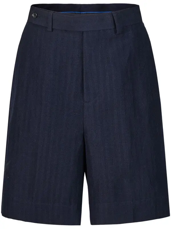 Shanghai Tang Herringbone Embroidered Shorts