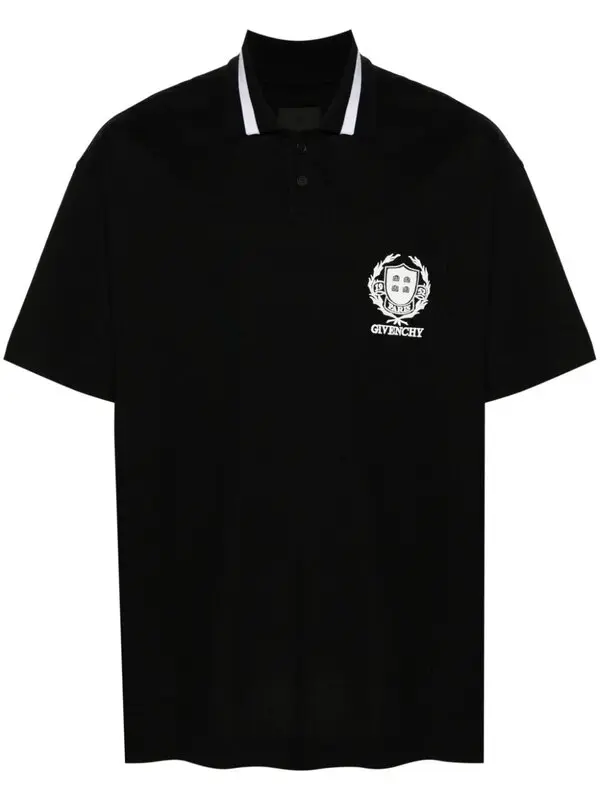 Givenchy Crest Polo Shirt In Cotton