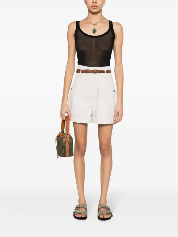 Max Mara Semi-sheer Fine-ribbed Top - Black