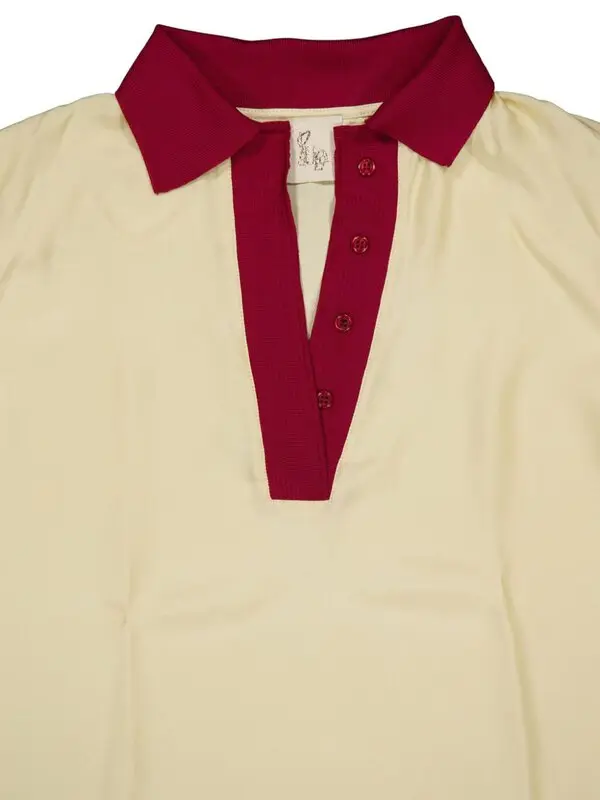 PAULA Diane V-neck Silk Blouse - Neutrals