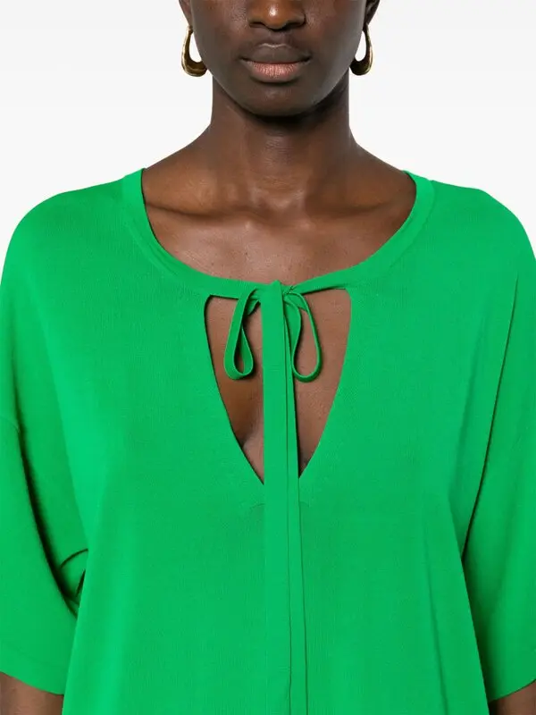 P.a.r.o.s.h Pussy-bow Knitted Top - Green