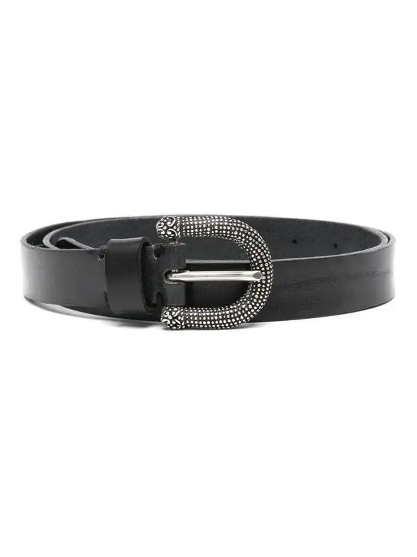 P.a.r.o.s.h Buckle Leather Belt - Black