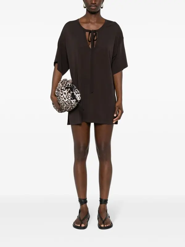 P.a.r.o.s.h Pussy-bow Knitted Top - Brown