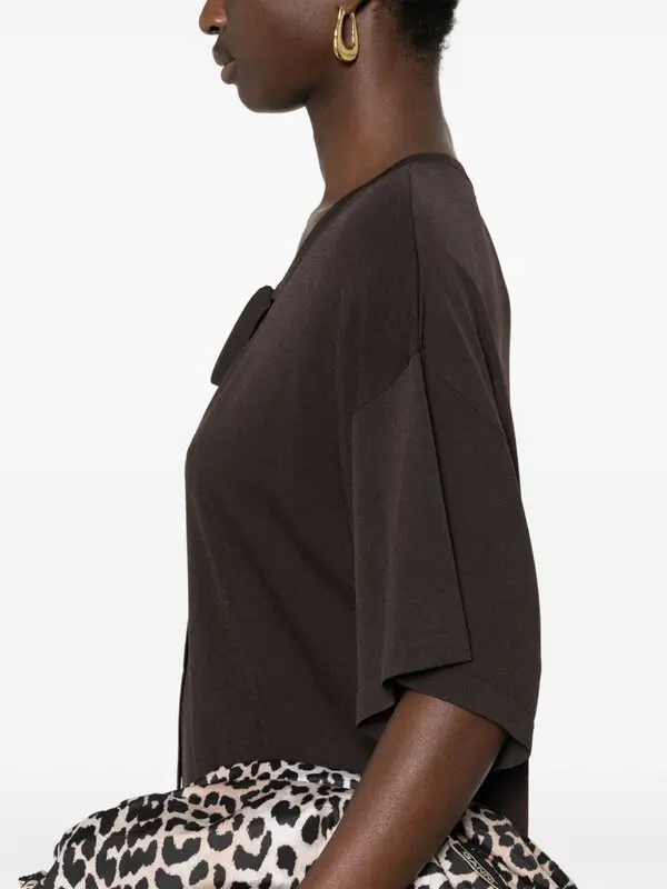 P.a.r.o.s.h Pussy-bow Knitted Top - Brown