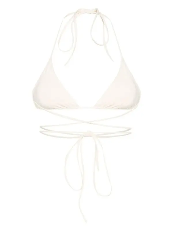 Magda Butrym Floral-appliqué Bikini Top - Neutrals