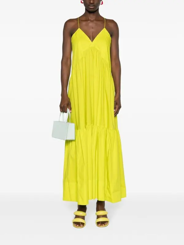 TWINSET Ruched-detail Poplin Maxi Dress