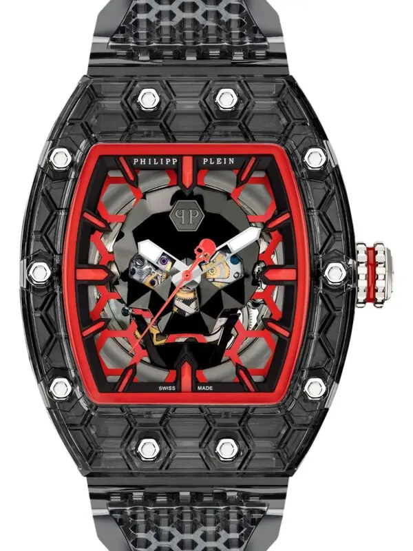 Philipp Plein Crypto King Red Crystal Ghost Watch - Grey