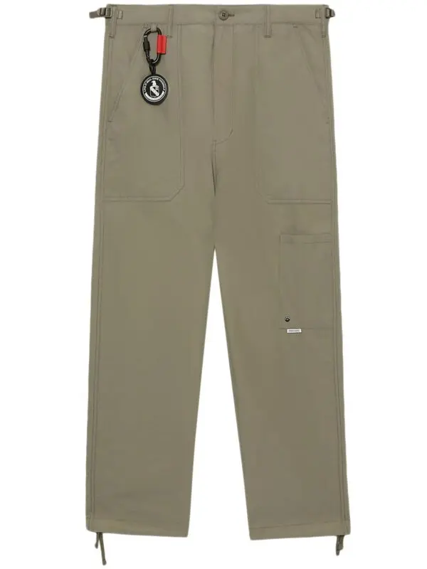 Izzue Logo-appliqué Straight-leg Trousers - Green