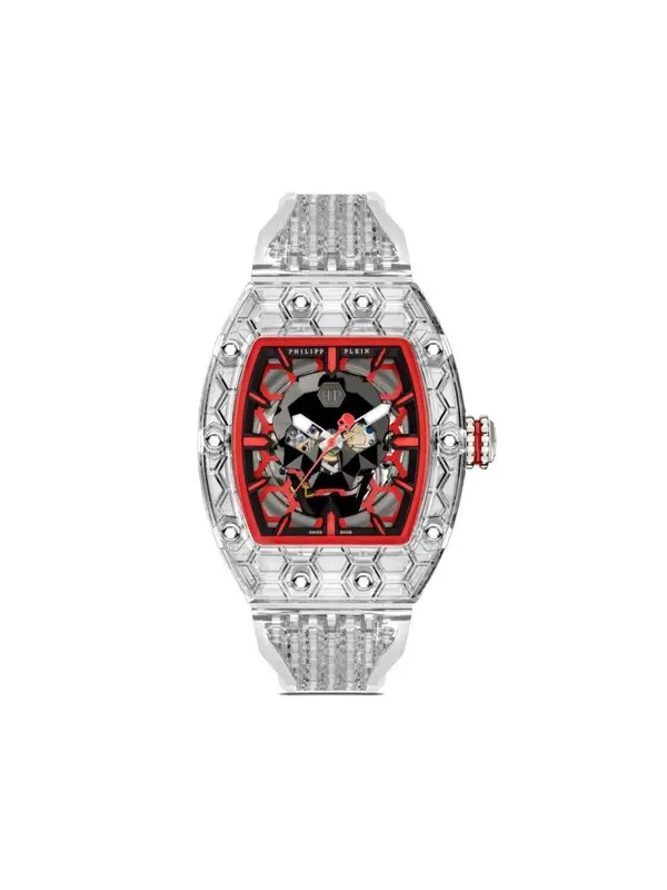Philipp Plein 55mm Cry$tal $layer Watch - Red