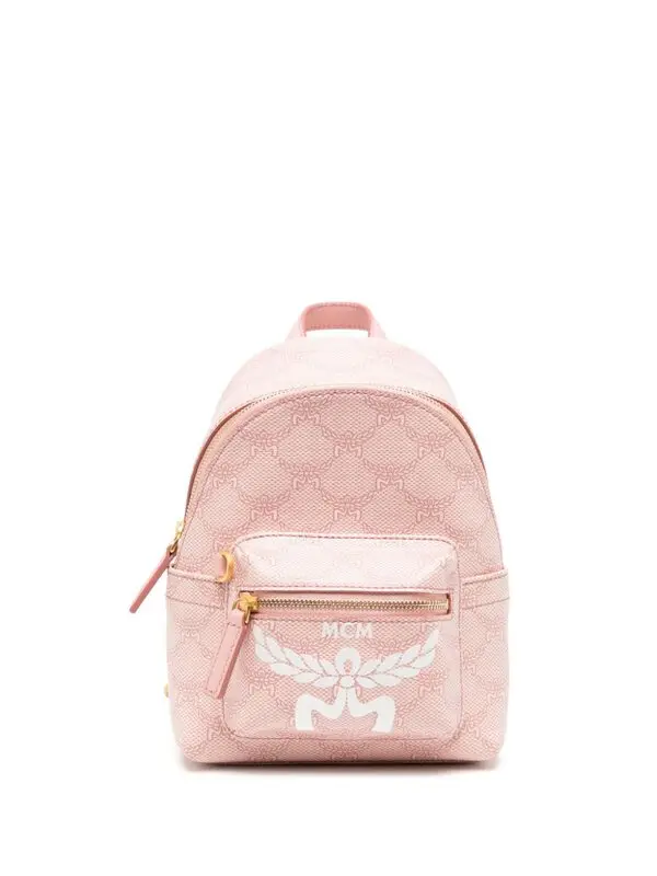 Mcm Small Stark Lauretos Monogram Backpack - Pink