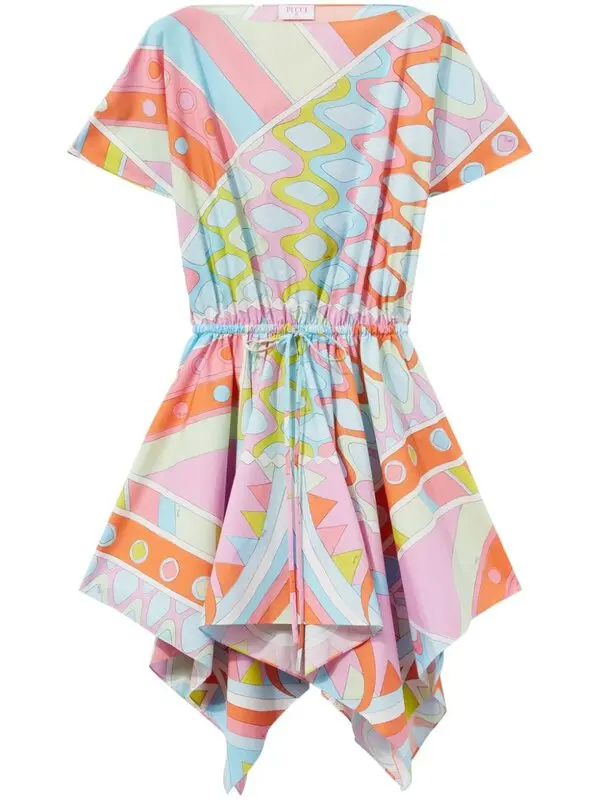 Emilio Pucci Vivara-Print Cotton Minidress - Pink | Editorialist