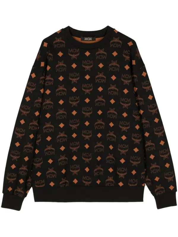 Mcm Monogram Print Cotton Sweatshirt