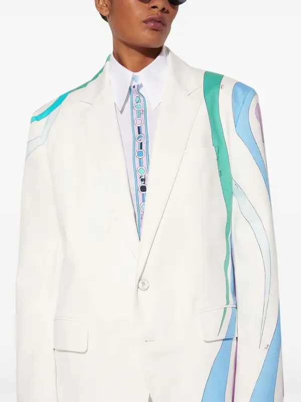 Emilio Pucci Marmo-print Cotton-blend Blazer