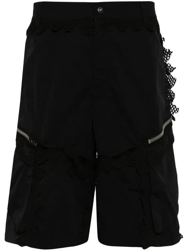 HELIOT EMIL Spherical Netting-detail Cargo Shorts