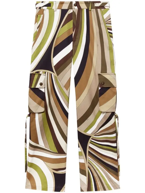 Emilio Pucci Iride-print Cargo Trousers - Neutrals