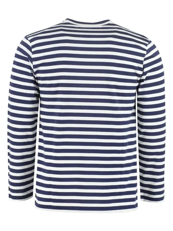 Play Comme Des Garcon Striped Long-sleeve T-shirt - Blue