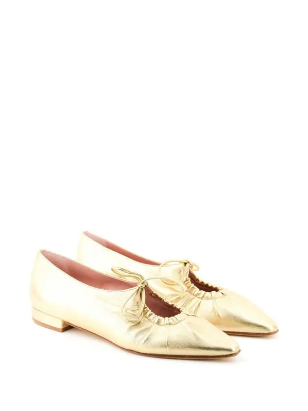 PAUL WARMER Elba Metallic-effect Ballerina Shoes