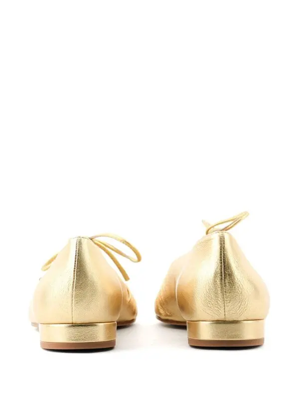PAUL WARMER Elba Metallic-effect Ballerina Shoes